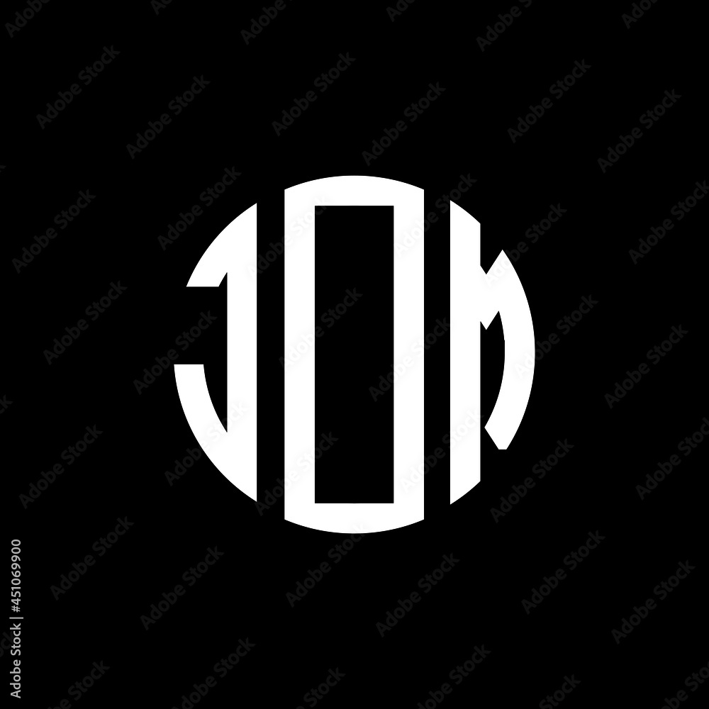 JOM letter logo design. JOM modern letter logo with black background ...