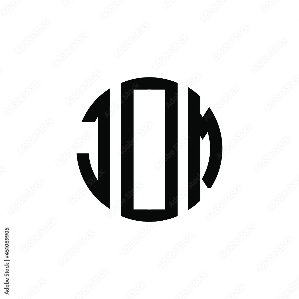 JOM letter logo design. JOM modern letter logo with black background ...