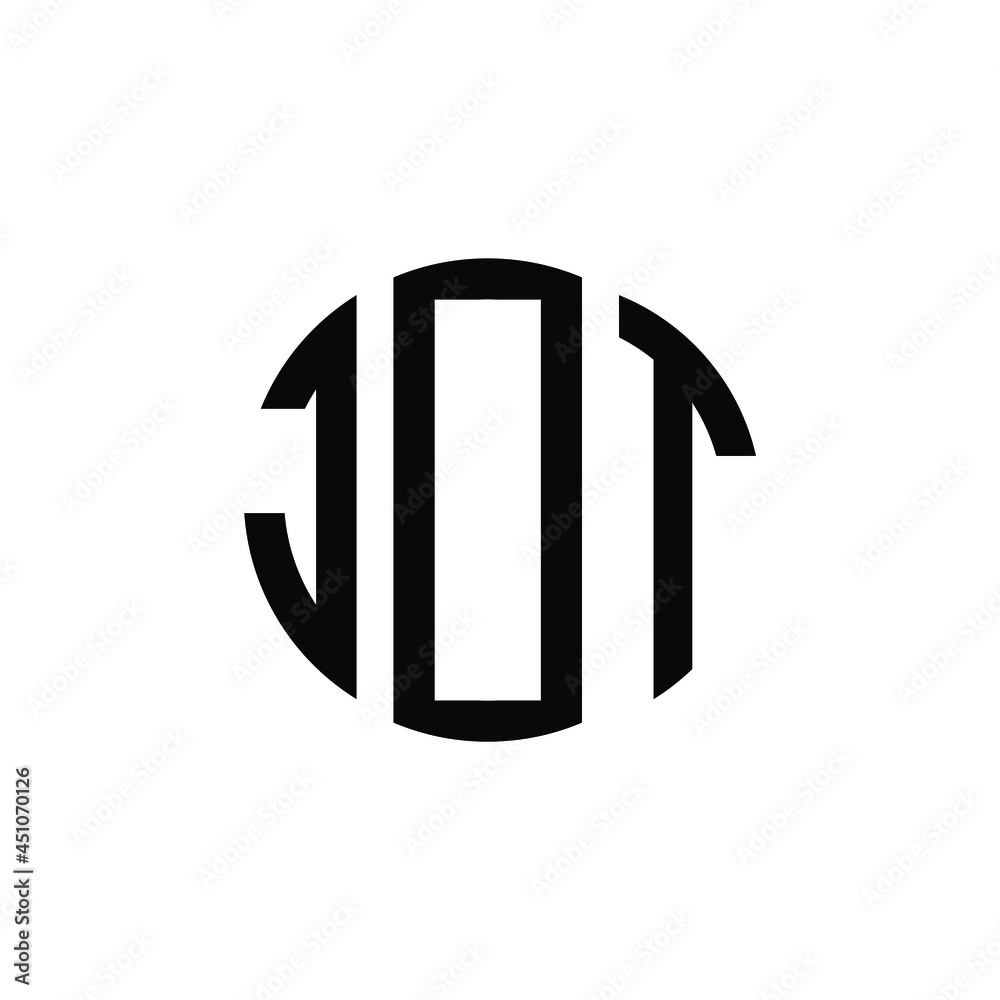 JOT letter logo design. JOT modern letter logo with black background ...