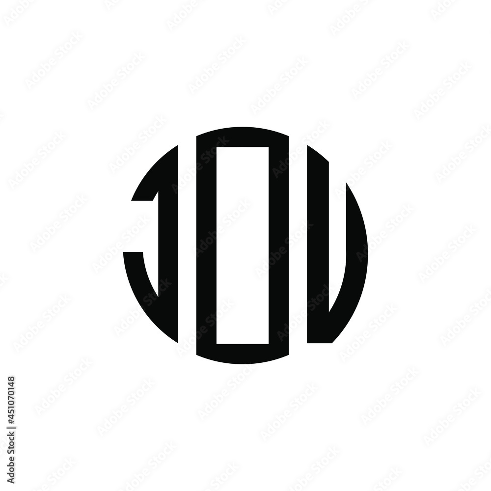 JOU letter logo design. JOU modern letter logo with black background ...