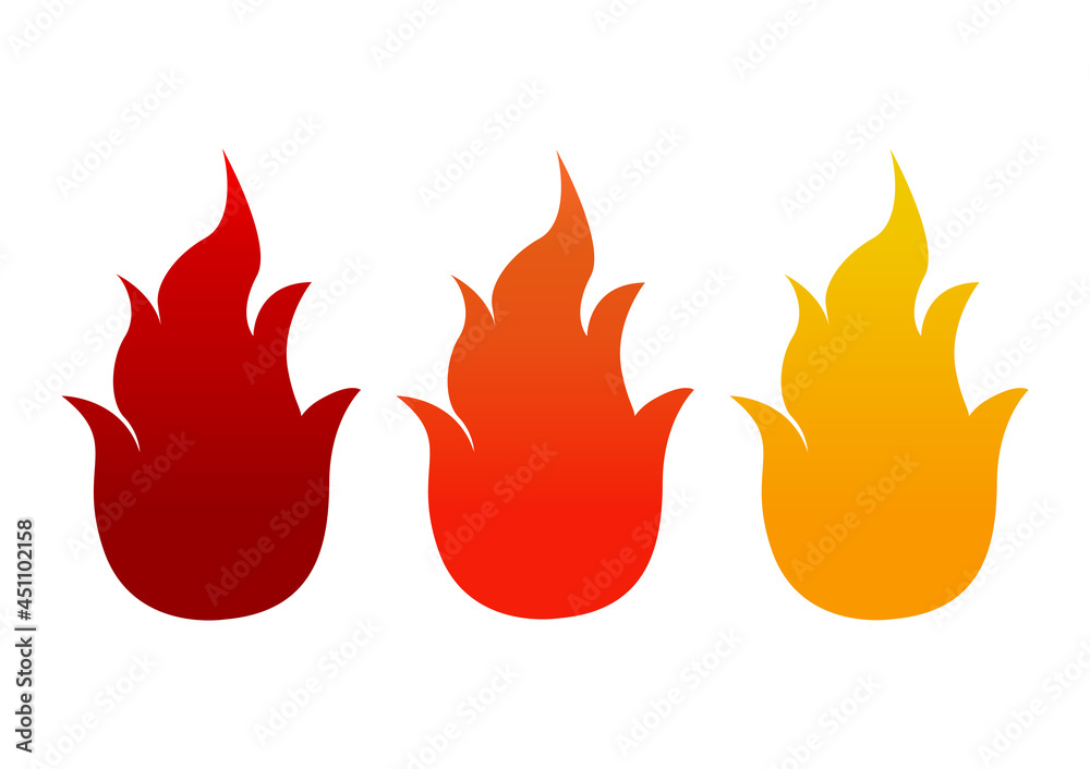 a collection of simple illustrations of three types of fire designs ...