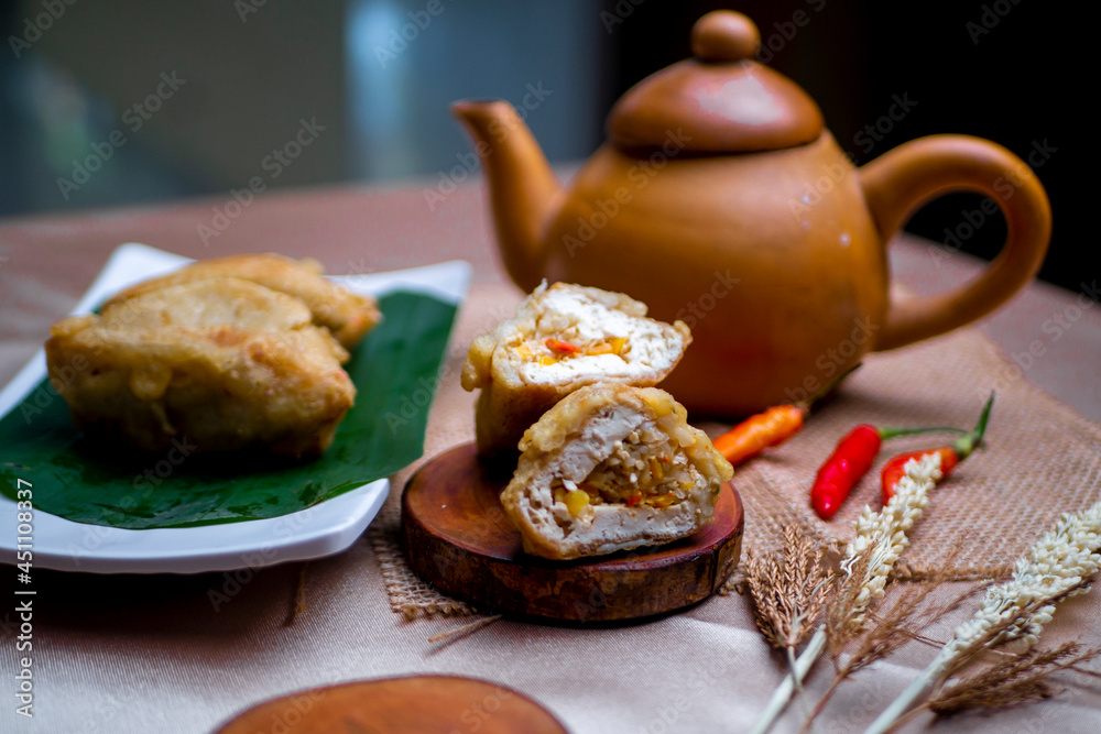 Tahu Isi, Indonesian Traditional Food Fried Tofu Filled With Vegetables ...