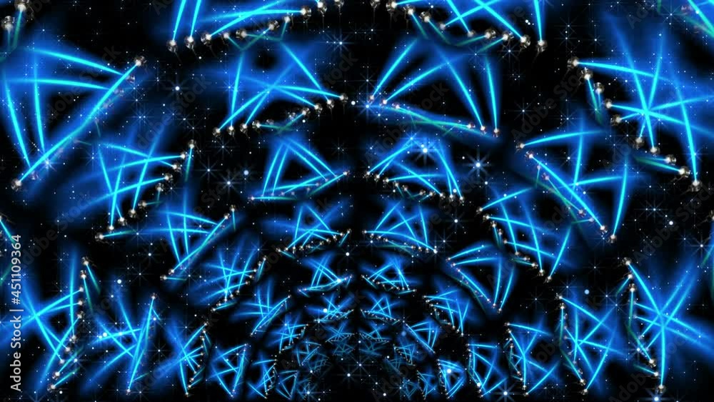 Light beams in the arches. A tunnel of dynamic lines of light from ...