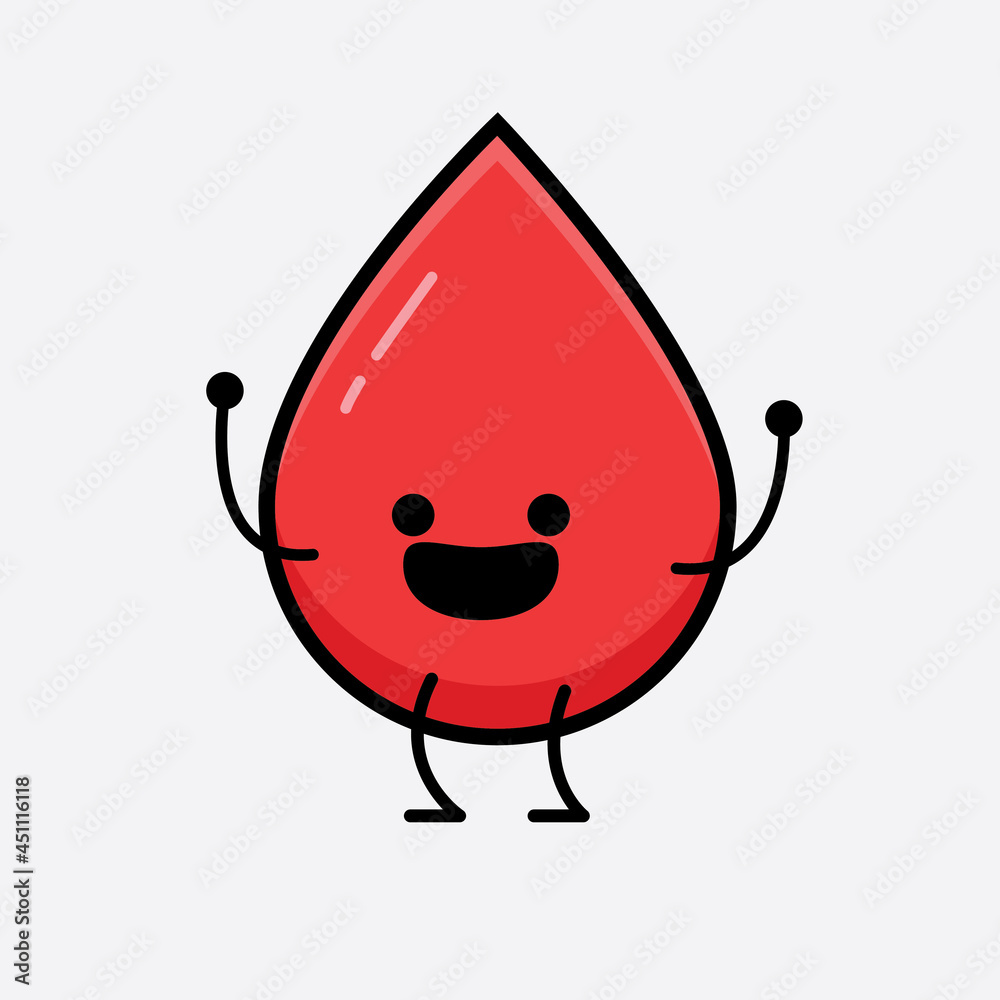 Vector Illustration of Blood Character with cute face and simple body ...