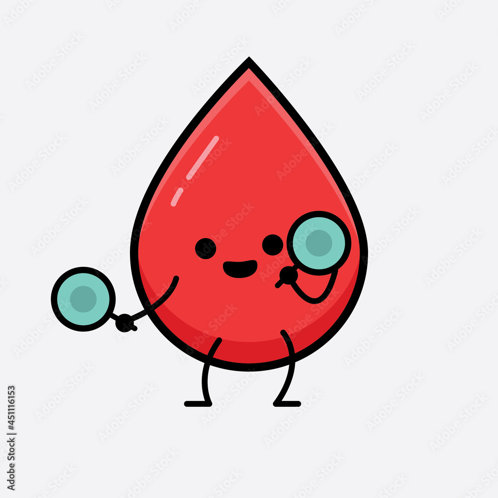 Vector Illustration of Blood Character with cute face and simple body ...