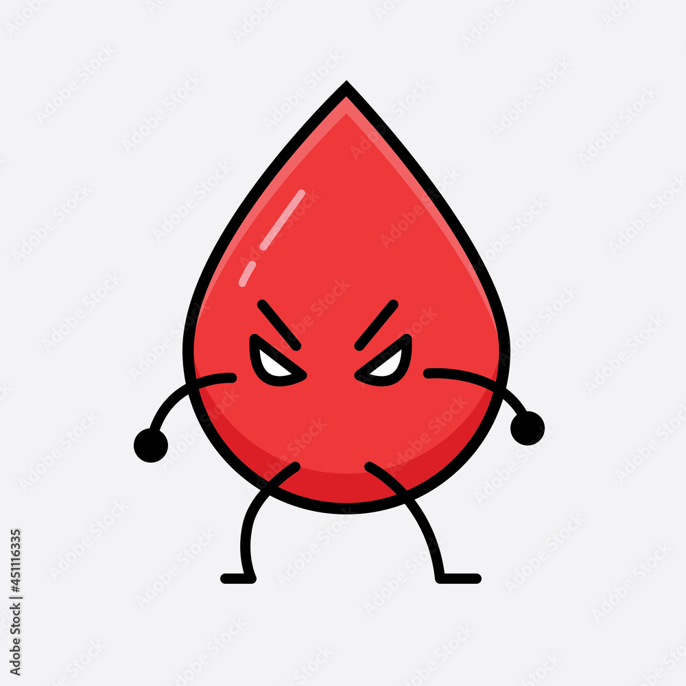 Vector Illustration of Blood Character with cute face and simple body ...