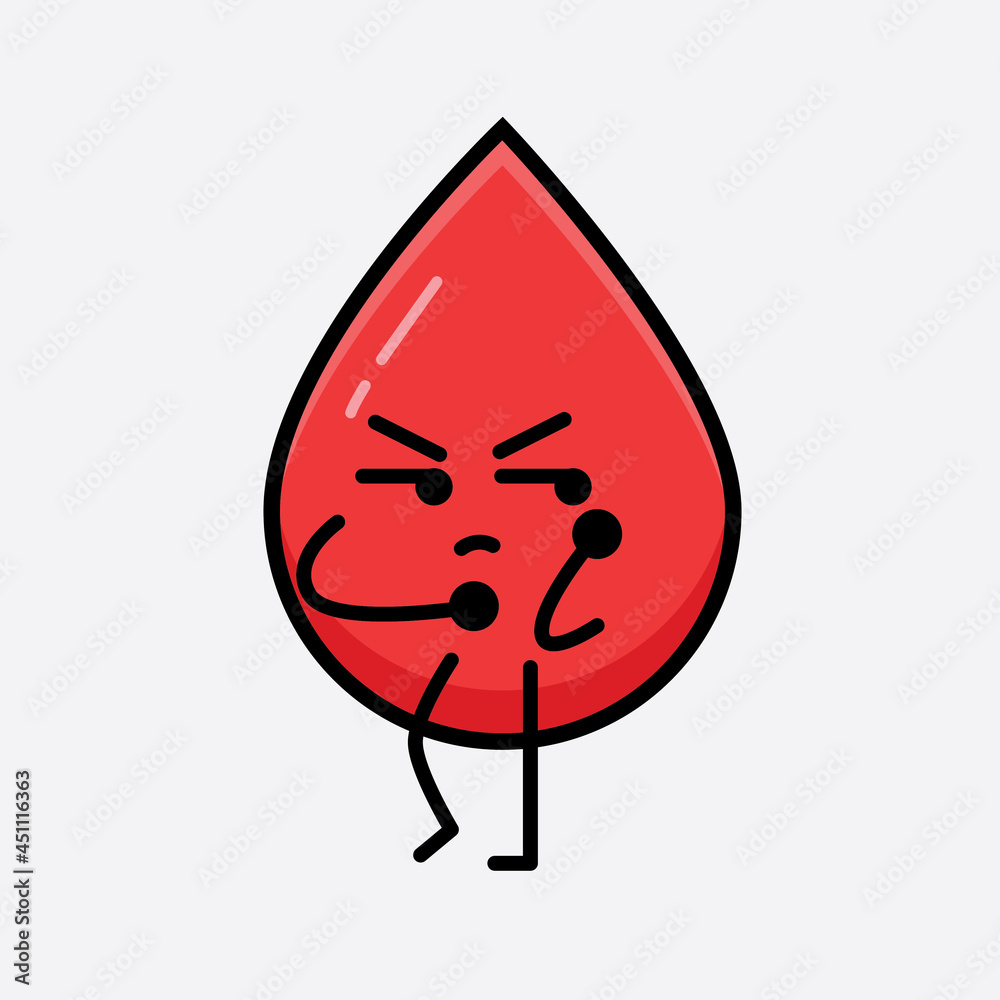Vector Illustration of Blood Character with cute face and simple body ...