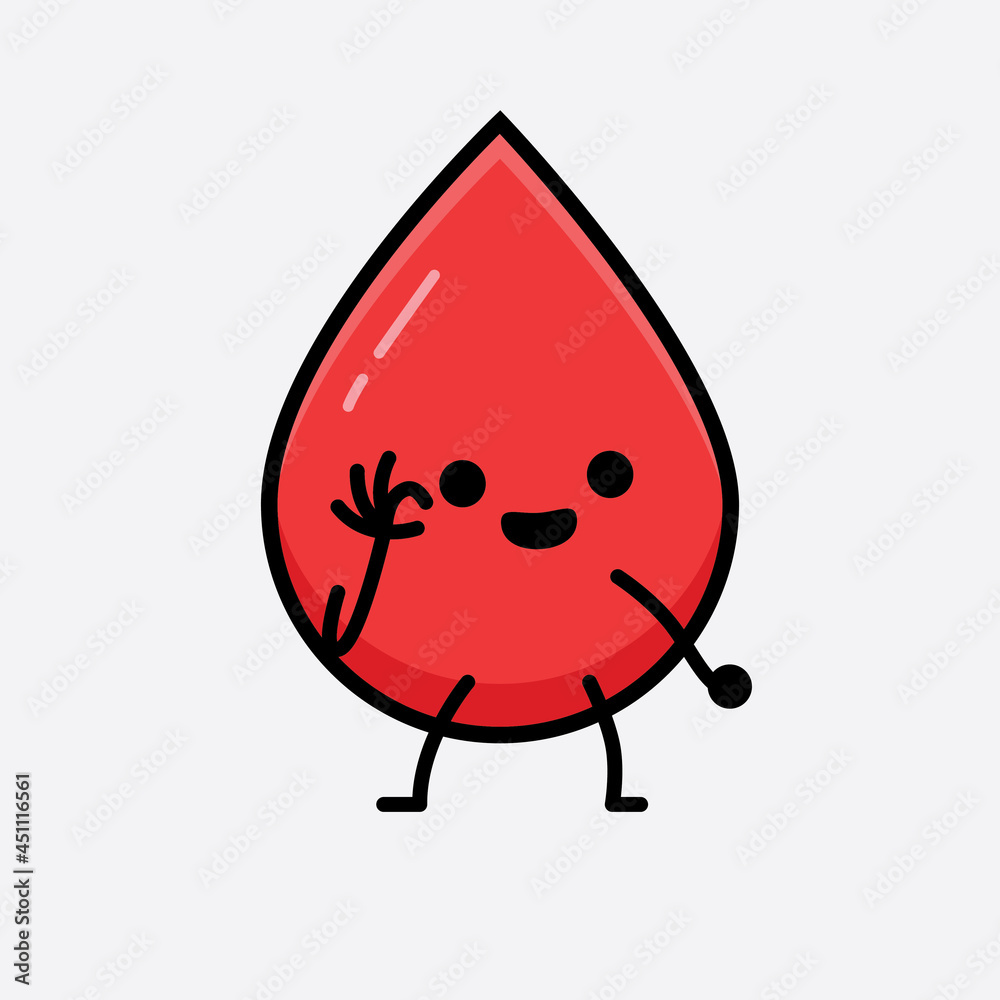 Vector Illustration of Blood Character with cute face and simple body ...