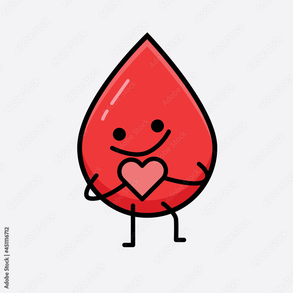 Vector Illustration of Blood Character with cute face and simple body ...