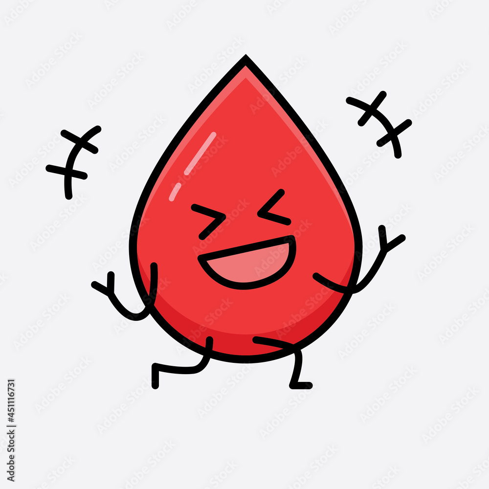 Vector Illustration of Blood Character with cute face and simple body ...