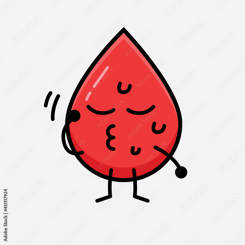 Vector Illustration of Blood Character with cute face and simple body ...