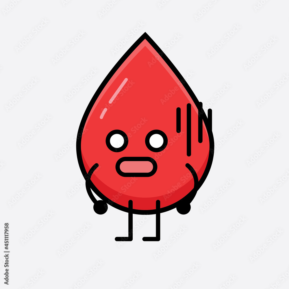 Vector Illustration of Blood Character with cute face and simple body ...