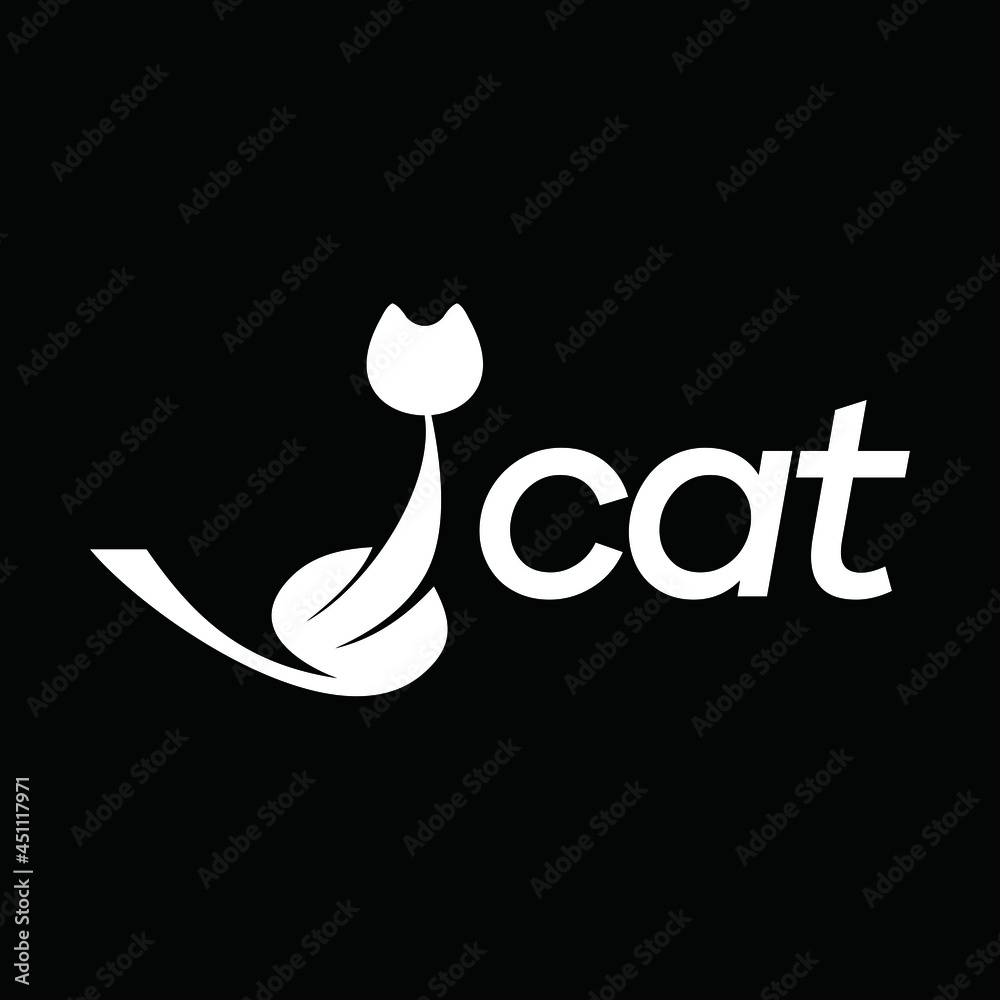 Abstract cat logo design vector Stock Vector | Adobe Stock