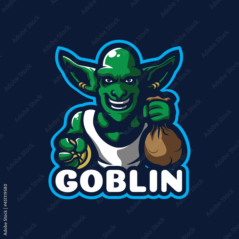 Goblin logo mascot design vector with modern illustration concept style ...