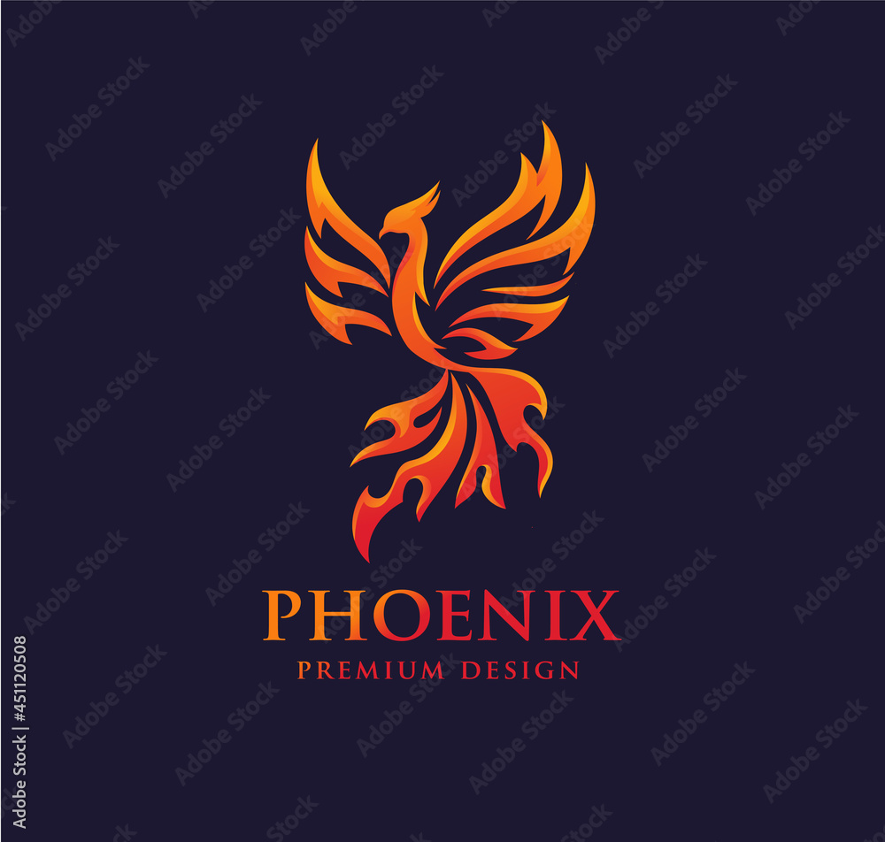 Phoenix l logo of mythological bird vector illustration Stock Vector ...