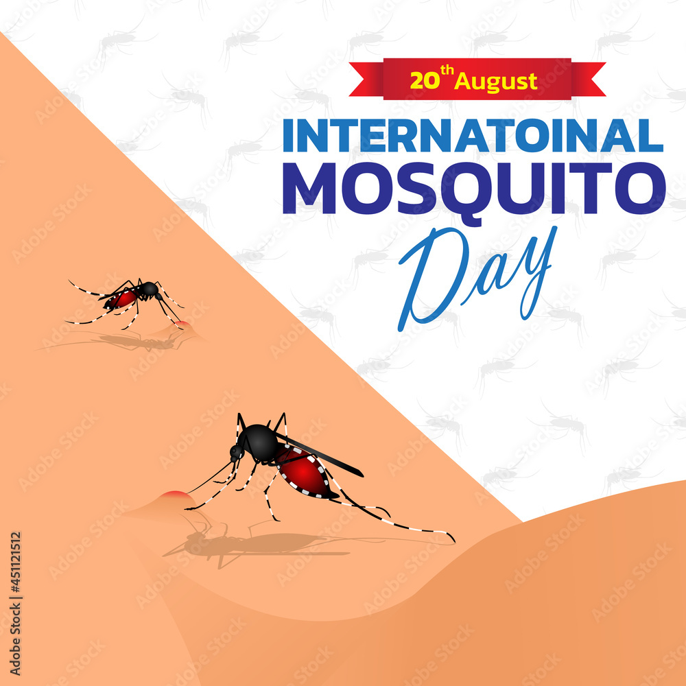 Mosquito Vector with world map Background, World Mosquito day, Malaria ...