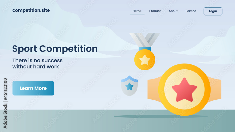 golden medal, championship belt for sport competition with tagline ...