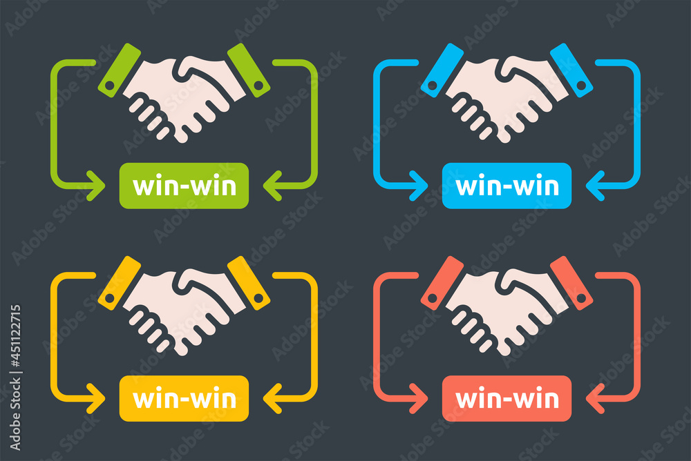 Handshake icon. Win-win symbol. Business agreement concept Stock Vector ...