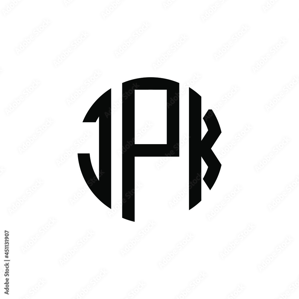 JPK letter logo design. JPK modern letter logo with black background ...