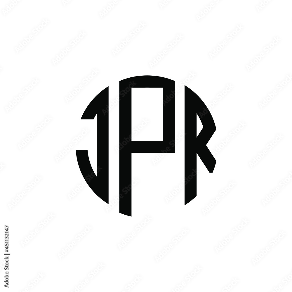 JPR letter logo design. JPR modern letter logo with black background ...