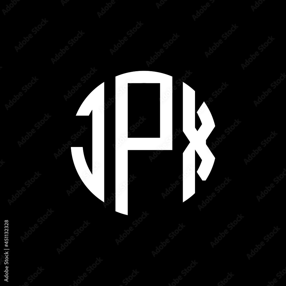 JPX letter logo design. JPX modern letter logo with black background ...