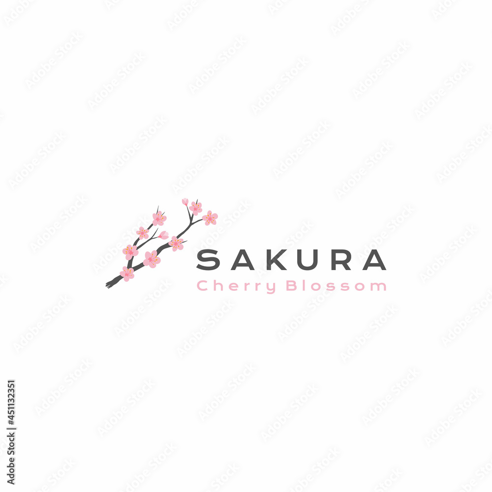 Sakura logo vector illustration, Japanese flower cherry blossom logo ...