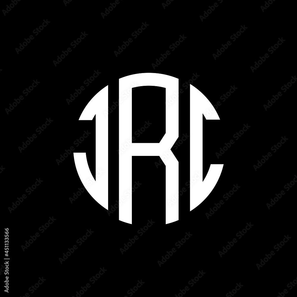 JRC letter logo design. JRC modern letter logo with black background ...