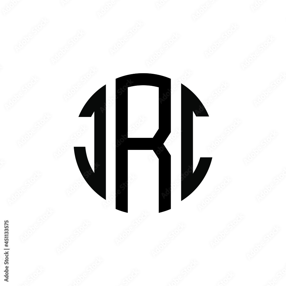 JRC letter logo design. JRC modern letter logo with black background ...