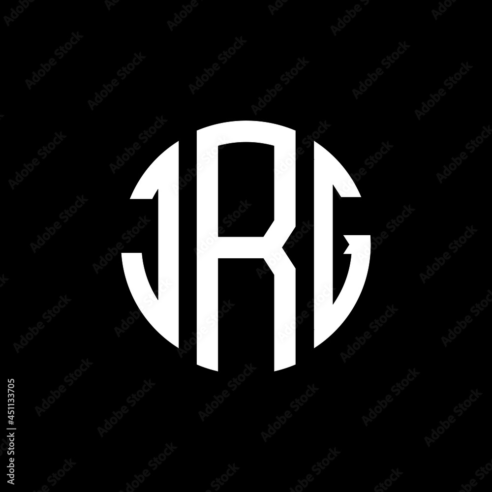 JRG letter logo design. JRG modern letter logo with black background ...