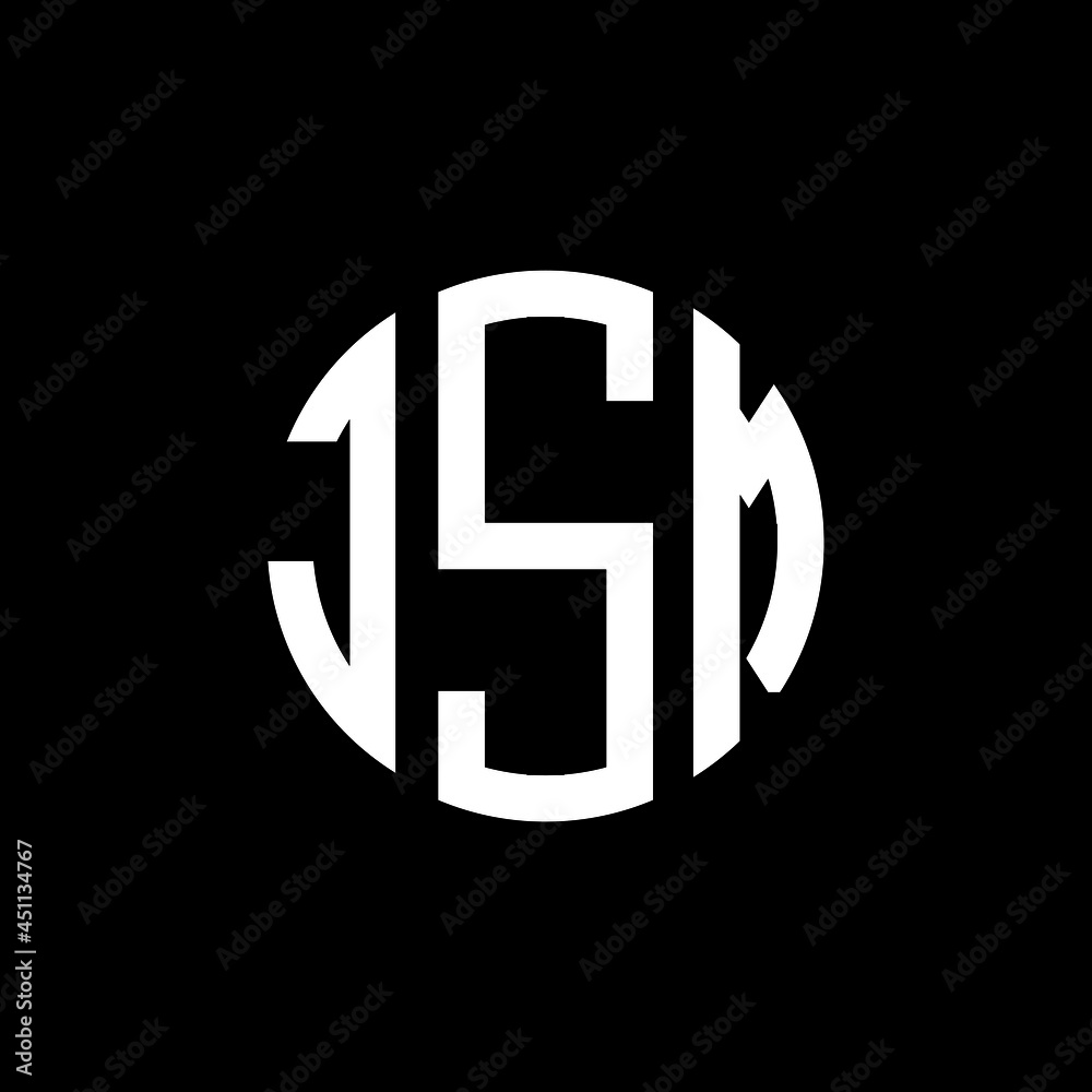 JSM letter logo design. JSM modern letter logo with black background ...