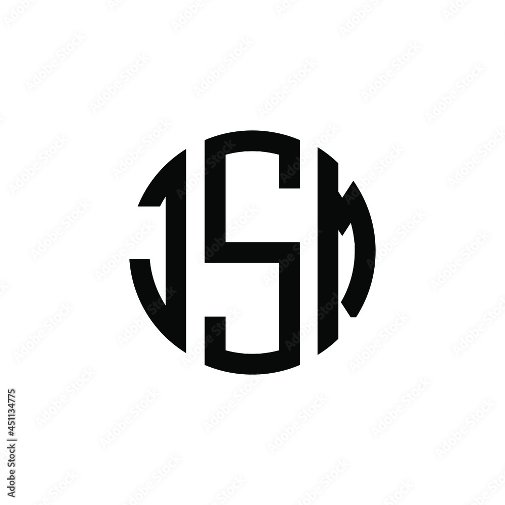 JSM letter logo design. JSM modern letter logo with black background ...
