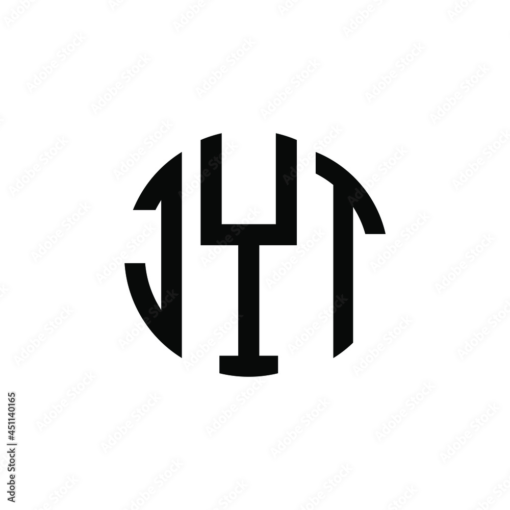 JYT letter logo design. JYT modern letter logo with black background ...