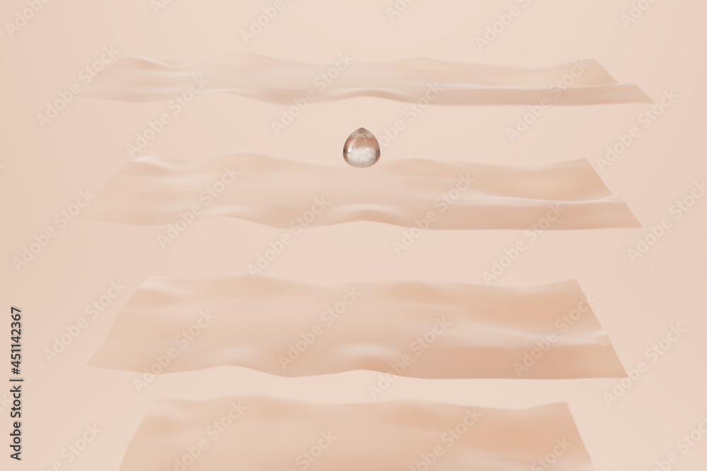 Clear drop of serum falling through skin cell layer, Repair and Healthy ...