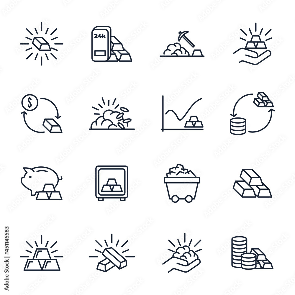 set of Gold elements symbol template for graphic and web design ...