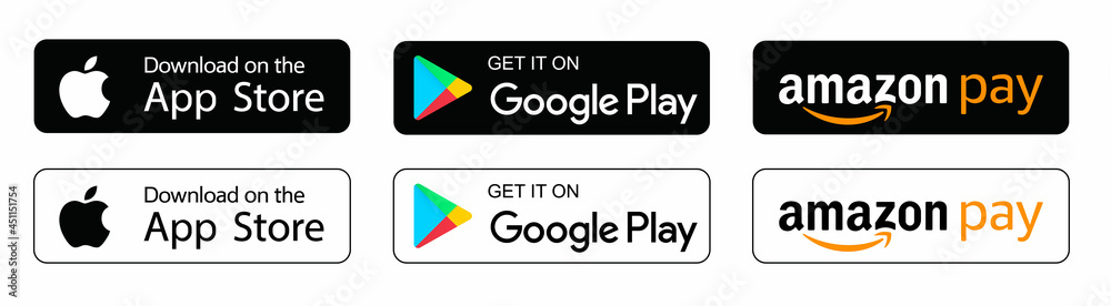 Vetor do Stock: Google pay, App store app pay, Amazom appstore ...