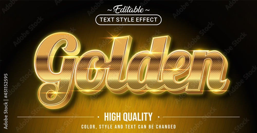 Editable text style effect - Golden text style theme. Stock Vector ...