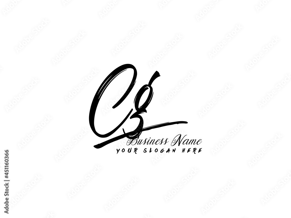 Initial CG Brush Logo, Signature cg letter Logo template vector stock ...