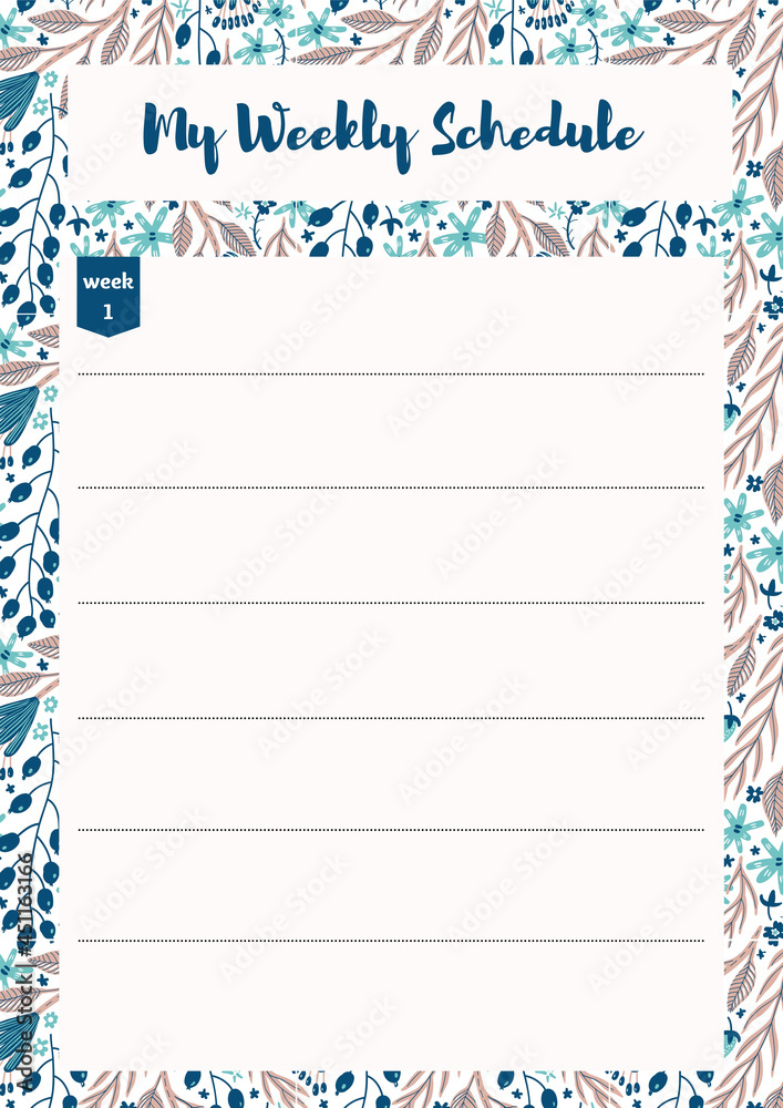 My Weekly Schedule. Planner. Organiser and Schedule with place for ...