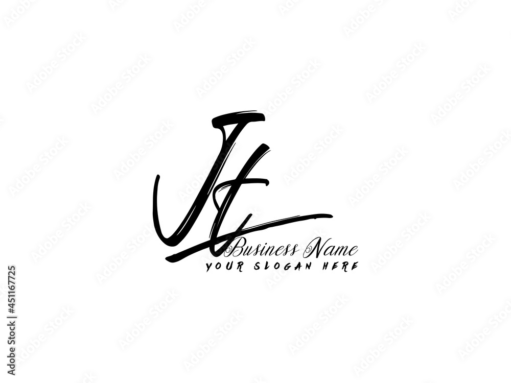 Initial JT Brush Logo, Signature jt letter Logo template vector stock ...