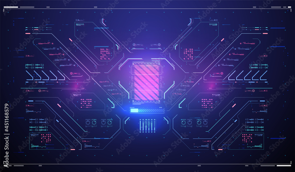 Head up screens for video and games. Abstract tech background ...