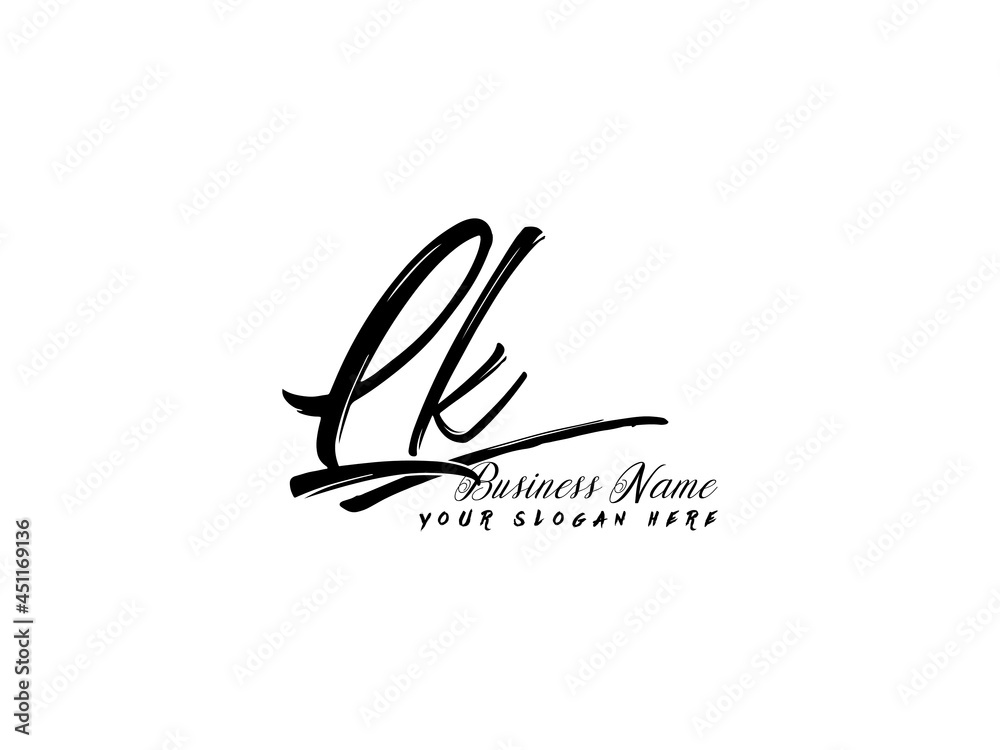 Initial LK Brush Logo, Signature lk letter Logo template vector stock ...