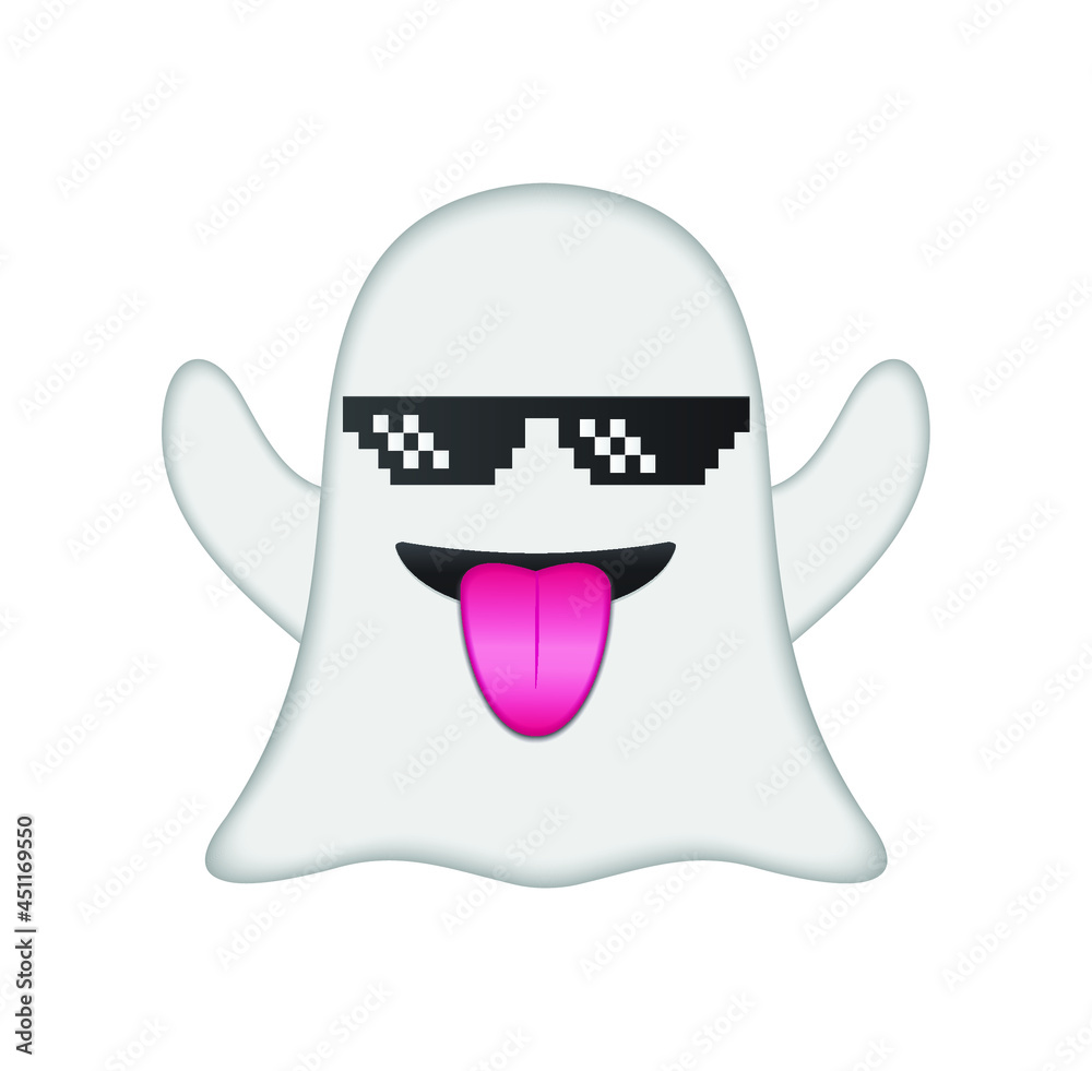 Ghost emoji vector illustration isolated. Ghost emoticon on white ...