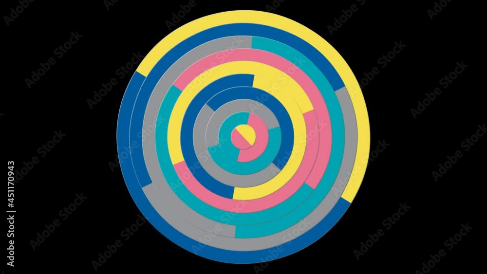 Animation circular abstraction. Looping. Transparent background with ...