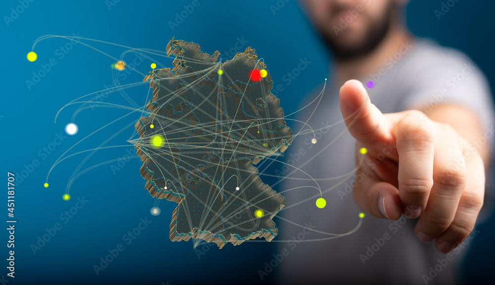 3D map of Germany. Map of Germany land border Stock Photo | Adobe Stock