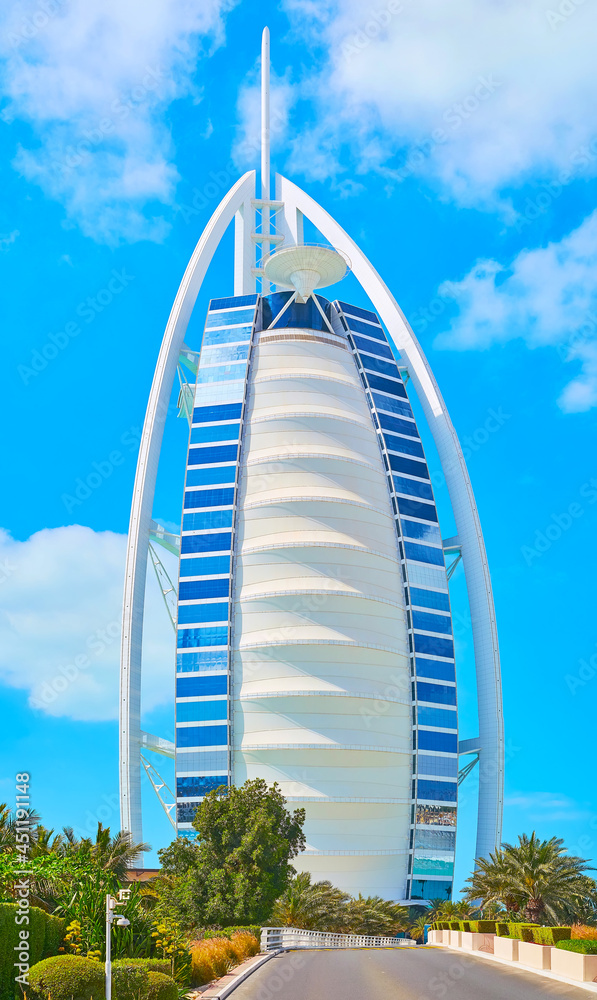 The futuristic architecture of Burj al Arab, on March 4 in Dubai, UAE ...