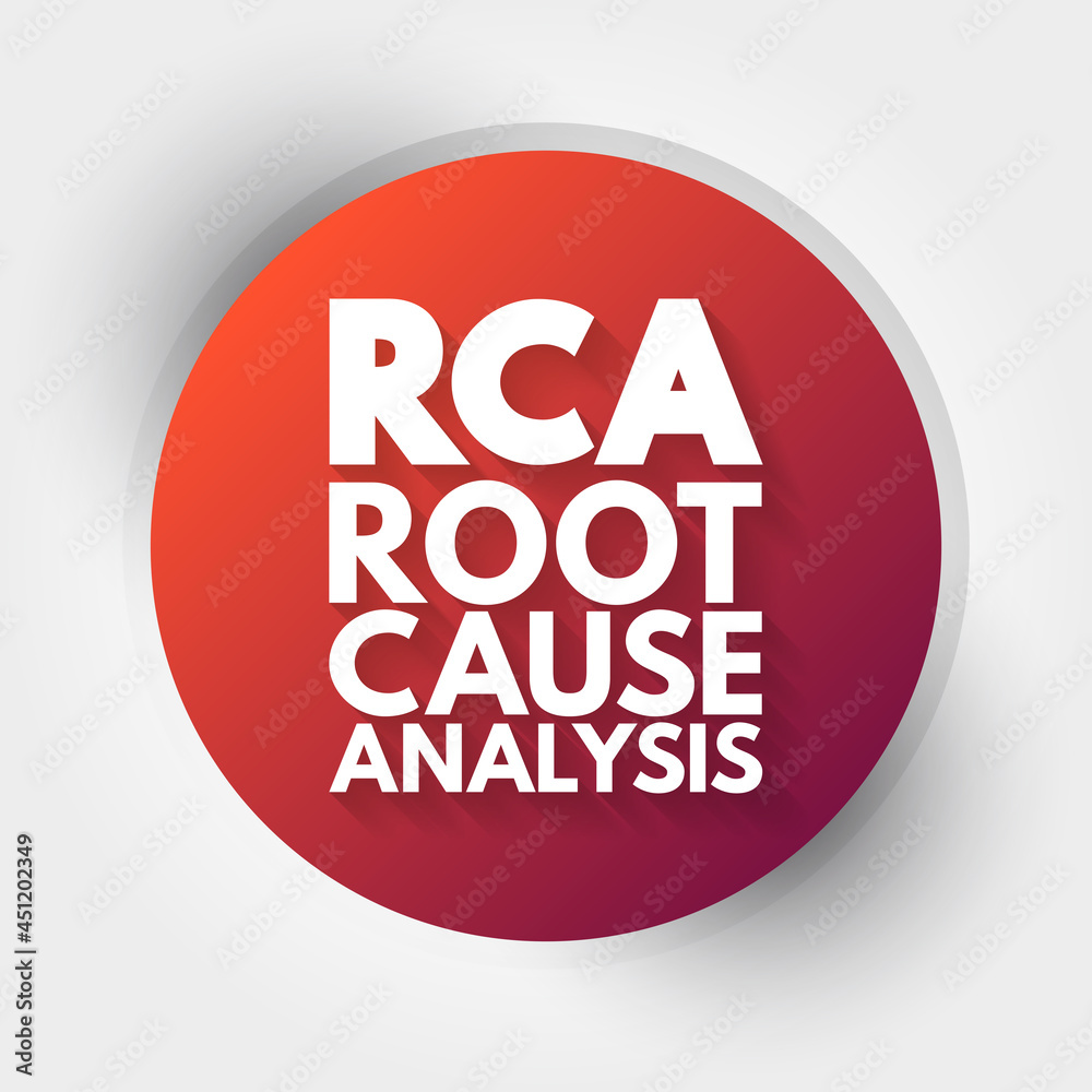 RCA - Root Cause Analysis acronym, concept background Stock ...