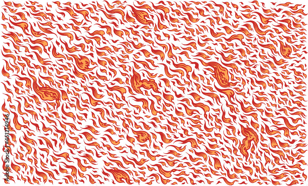 Flames. Editable hand drawn illustration. Vector engraving. Isolated on ...