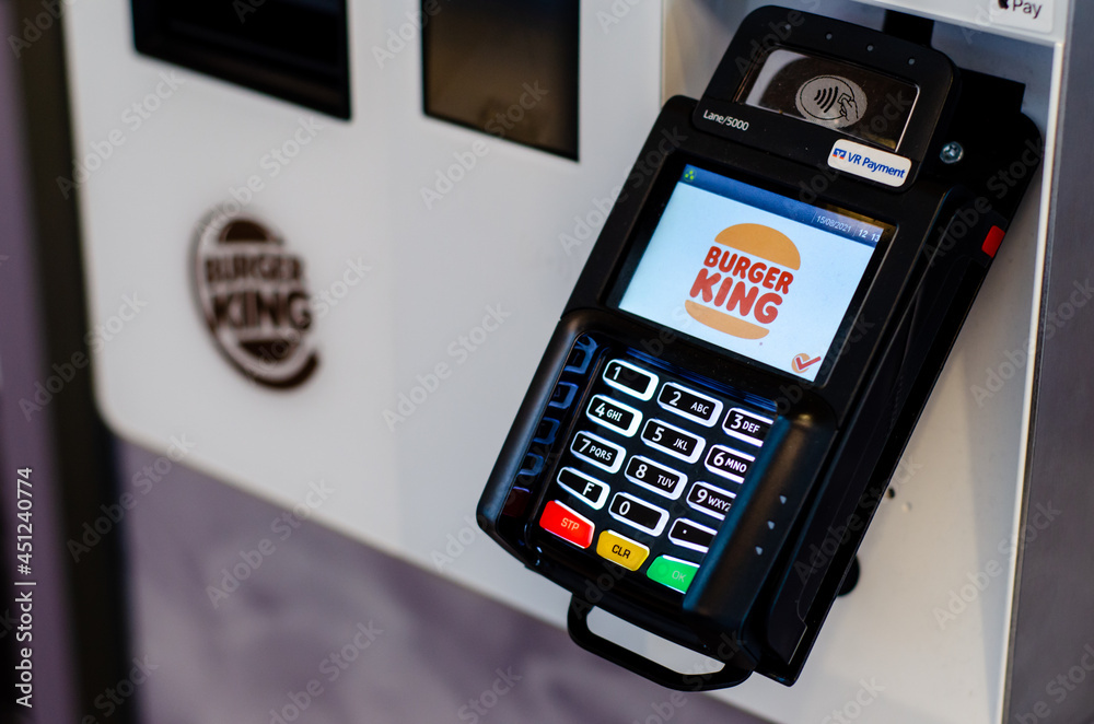 Geseke, Germany - August 15, 2021: Cash terminal register machine for ...