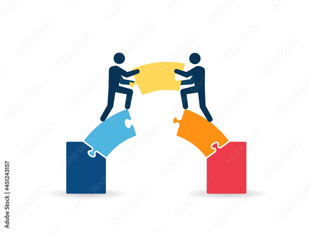 Bridging the gap puzzle image. Clipart image Stock Vector | Adobe Stock