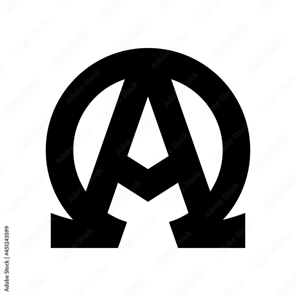 Alpha and omega symbol icon. Clipart image isolated on white background ...